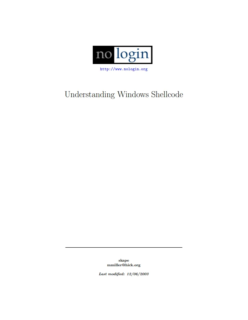 Understanding Windows Shellcode Security